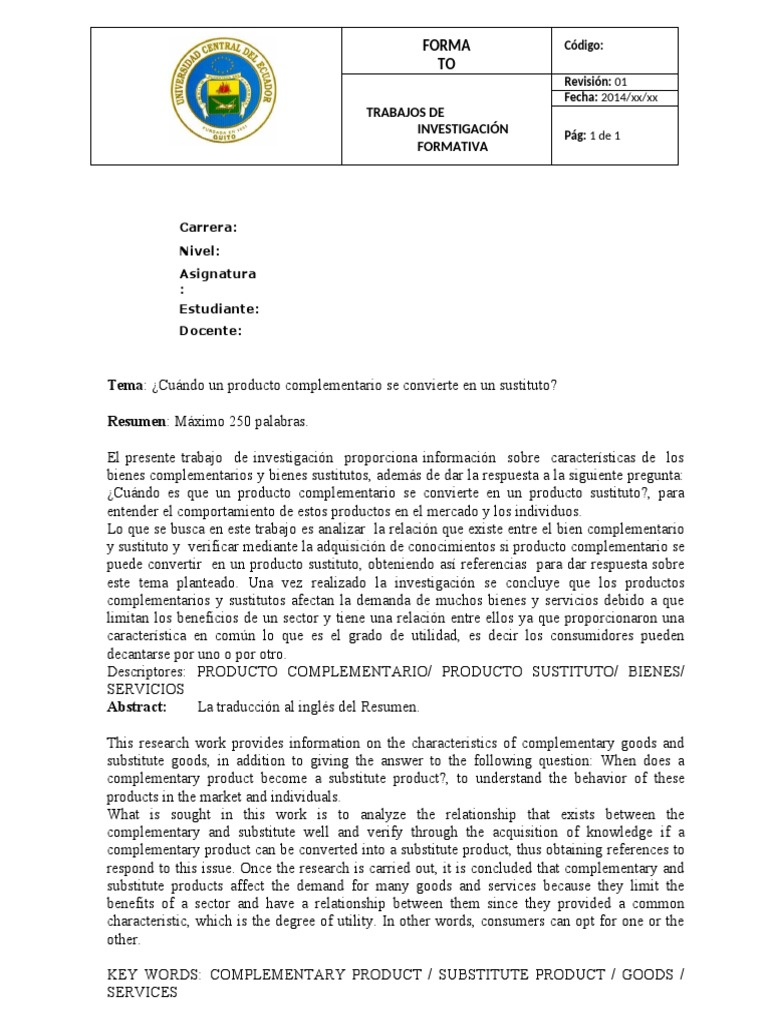 Producto Complementario 2 | PDF | Elasticidad (economía) | Precios