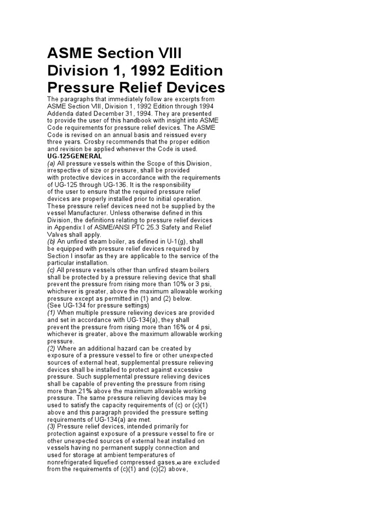 ASME Section VIII-PRV | PDF | Pressure | Fires