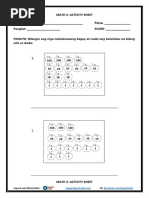 Grade 1 Math Activity Sheets Q1 Week 2 | PDF