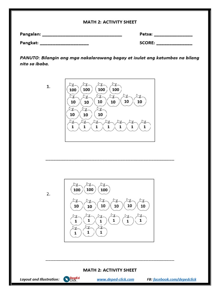 Grade 2 Activity Sheets Q1 Week 1 | PDF