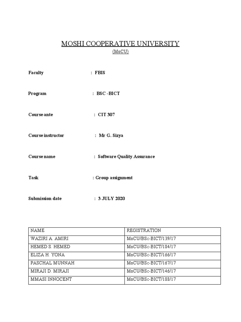 Moshi Cooperative University: (Mocu) | PDF | Systems Theory | Computing