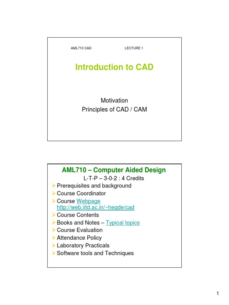 Introduction to Computer Aided Design | PDF