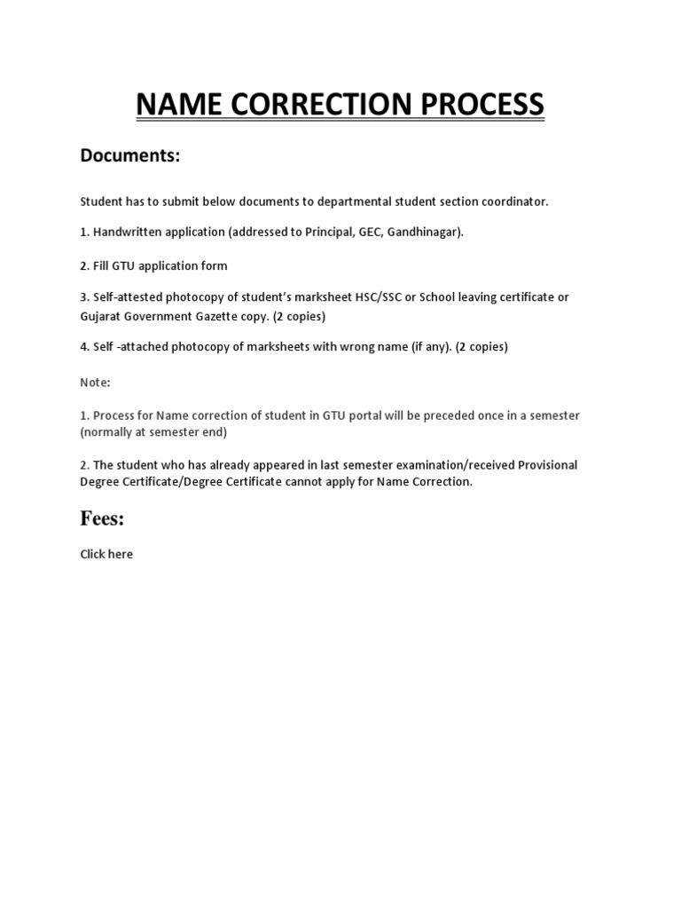 1 Name Correction Process PDF | PDF