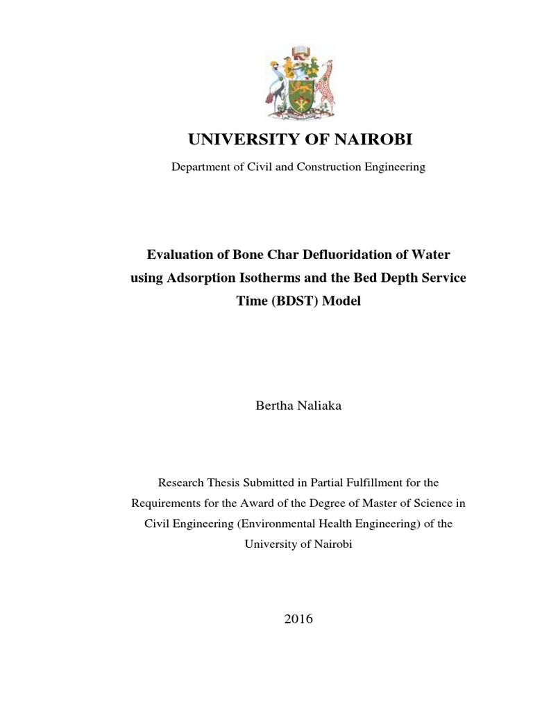 Bertha Naliaka MSC Civil Engineering Thesis PDF | PDF | Adsorption ...