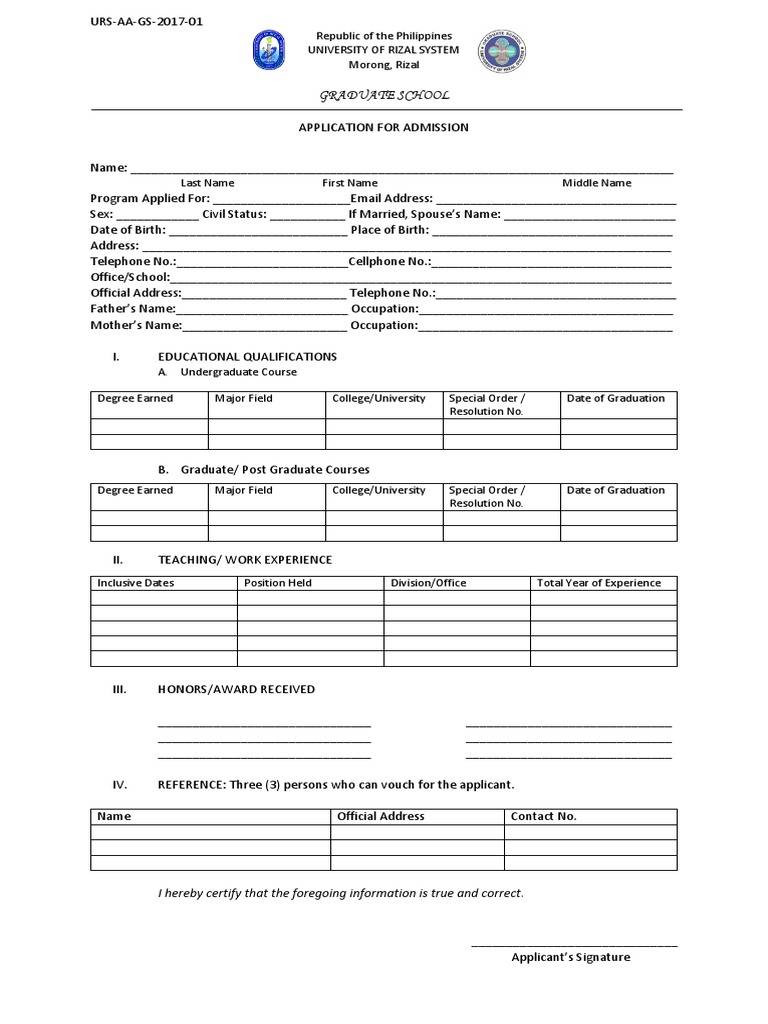 GS Application For Admission | PDF | Vocational Education | Higher ...