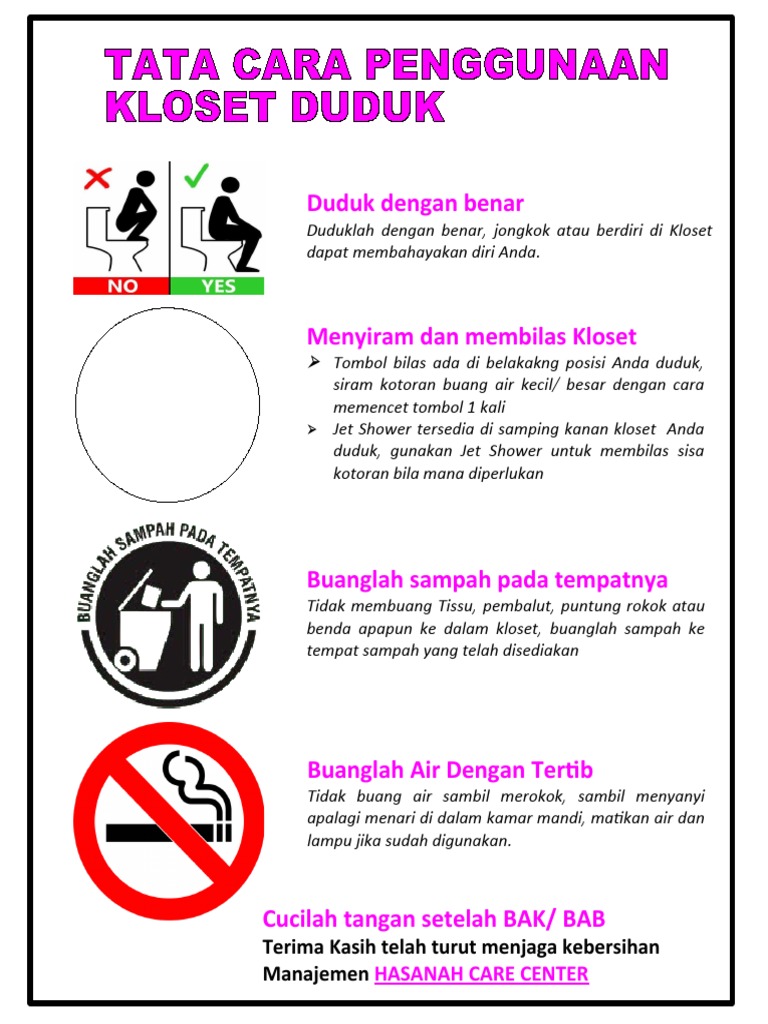 Cara Penggunaan Closet Duduk | PDF
