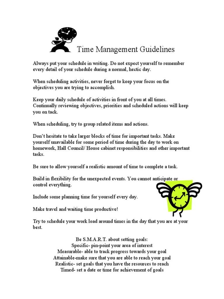 Time Management Guidelines | PDF | Procrastination | Professional Skills