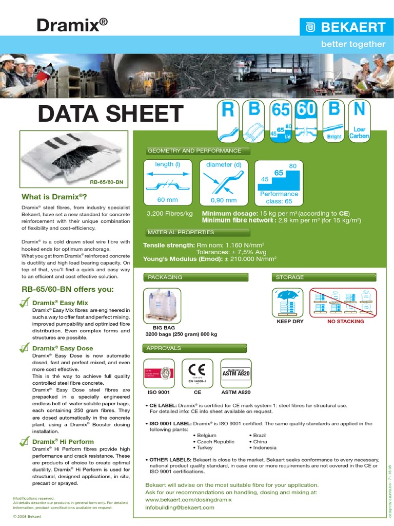 BEKAERT Steel FIber | PDF | Fibers | Iso 9000