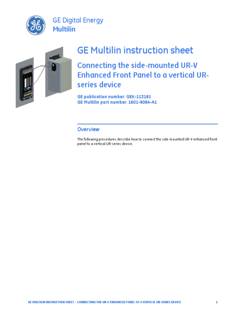 GE Multilin Instruction Sheet: Connecting The Side-Mounted UR-V ...