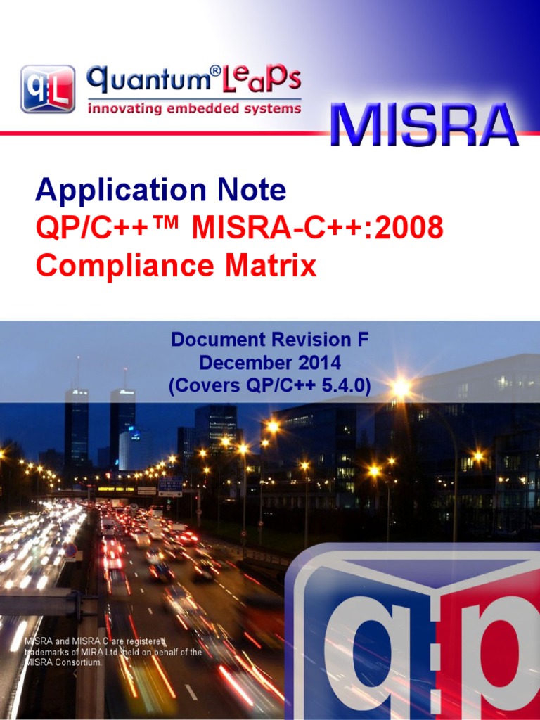 Application Note: QP/C++™ MISRA-C++:2008 Compliance Matrix | PDF ...