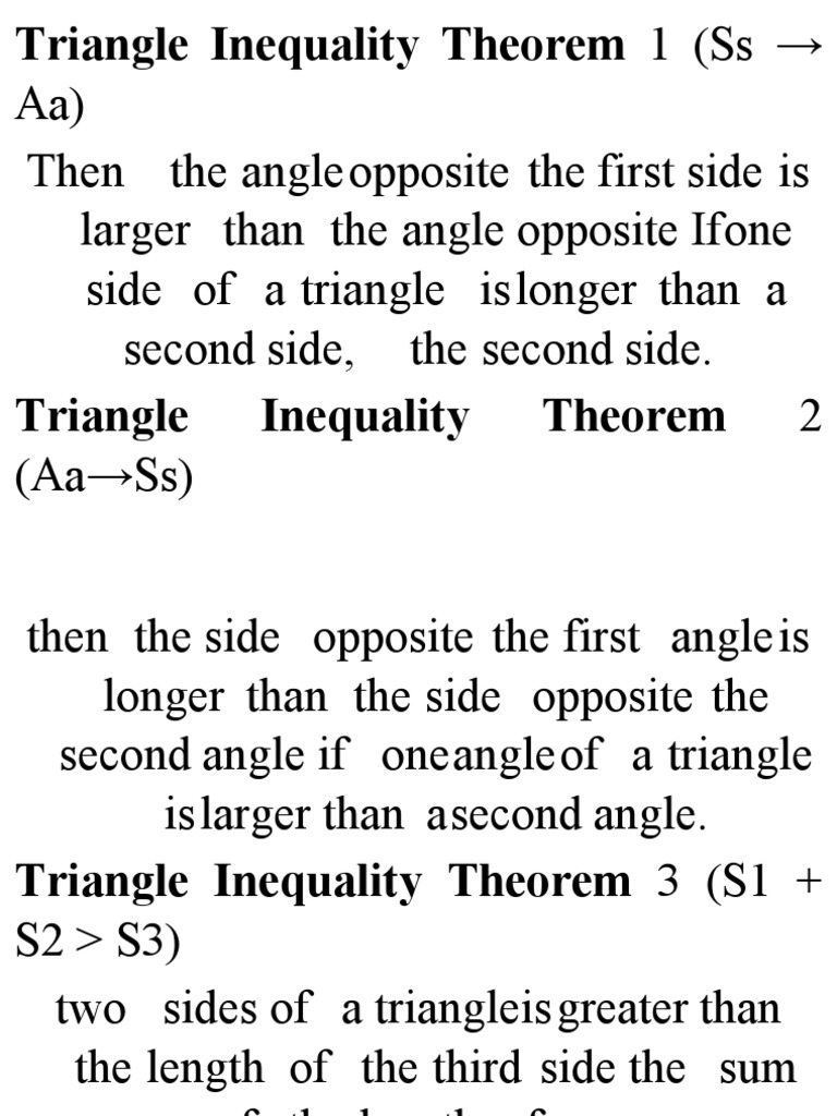 Triangle Inequality Theorem 1 | PDF