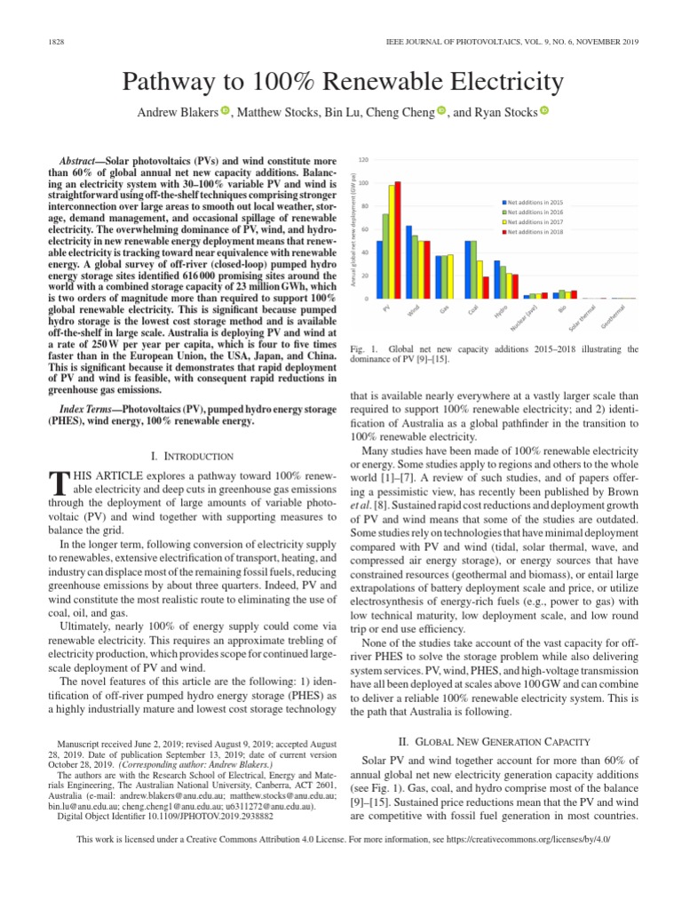 Pathway To 100% Renewable Electricity: Andrew Blakers, Matthew Stocks ...