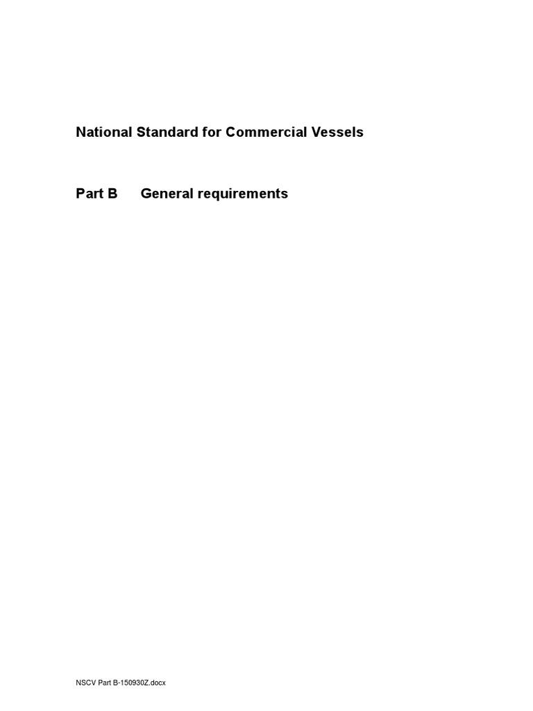 National Standard For Commercial Vessels: NSCV Part B-150930Z | PDF ...