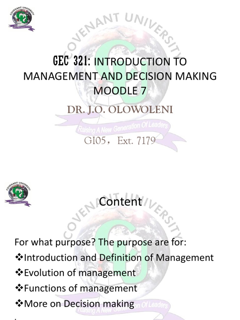 Intro To Management and Decision Making | PDF | Skill | Goal