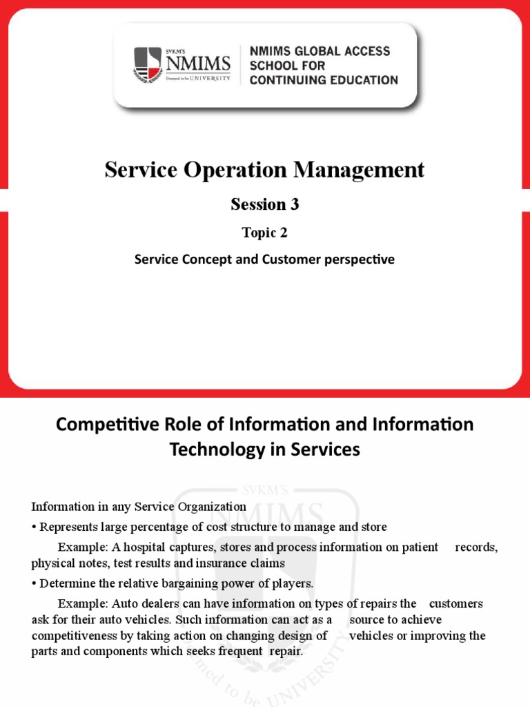 Service Operation Management: Session 3 | PDF | Strategic Management ...