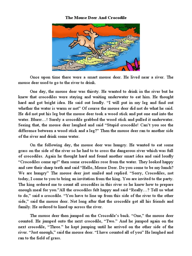 The Mouse Deer and Crocodile | PDF | Poetry