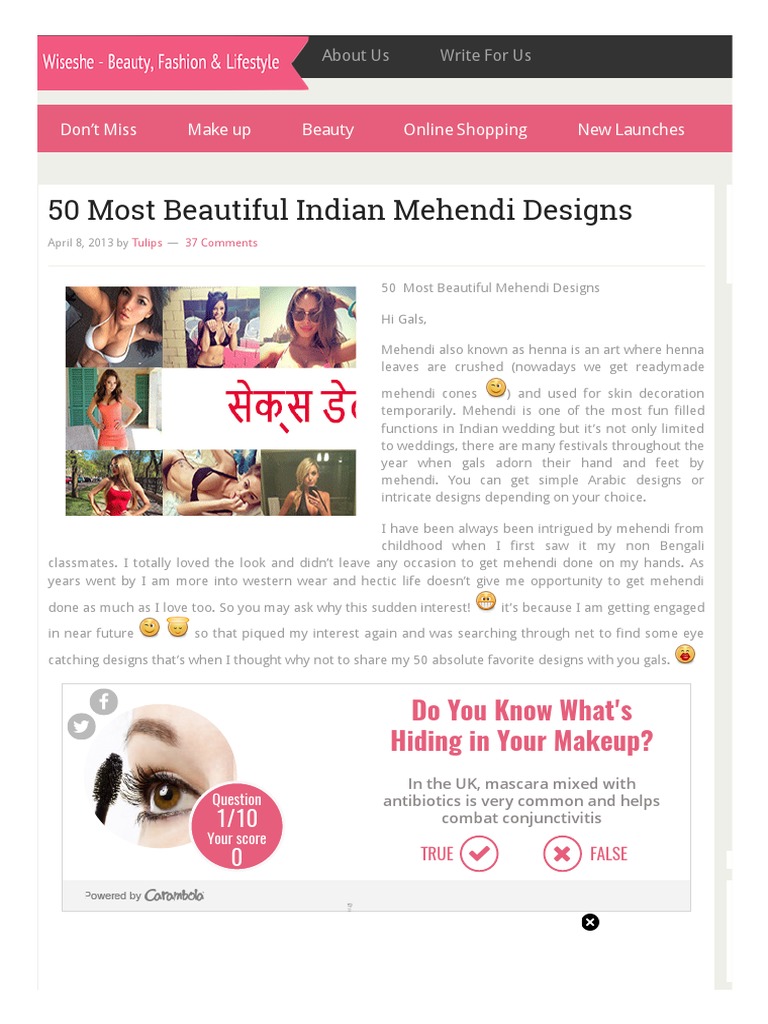 50 Most Beautiful Indian Mehendi Designs | PDF | Marriage, Unions And ...