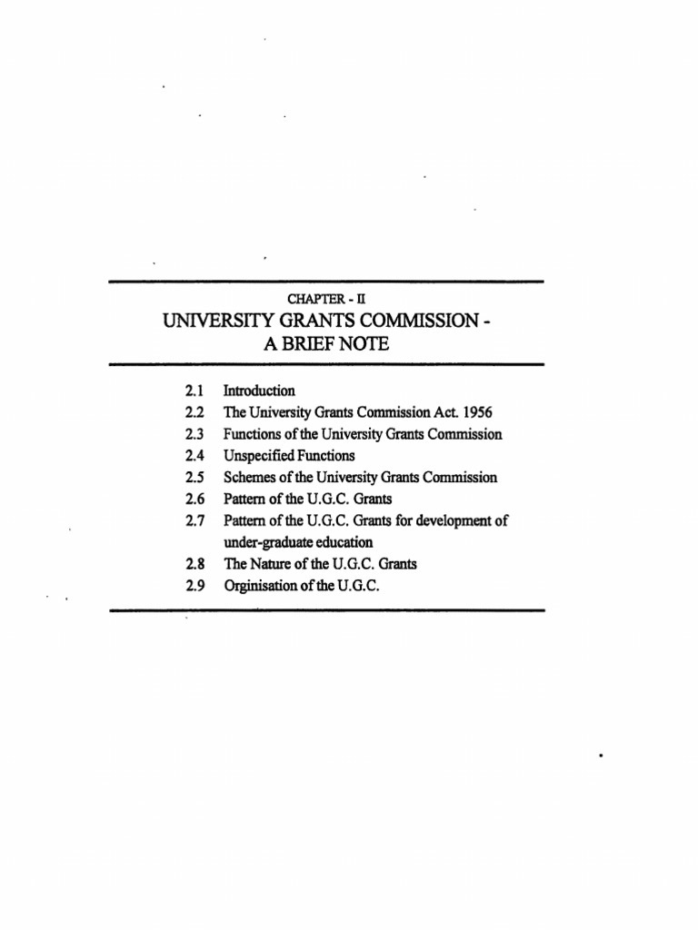 An Overview of the Functions and Organization of the University Grants ...