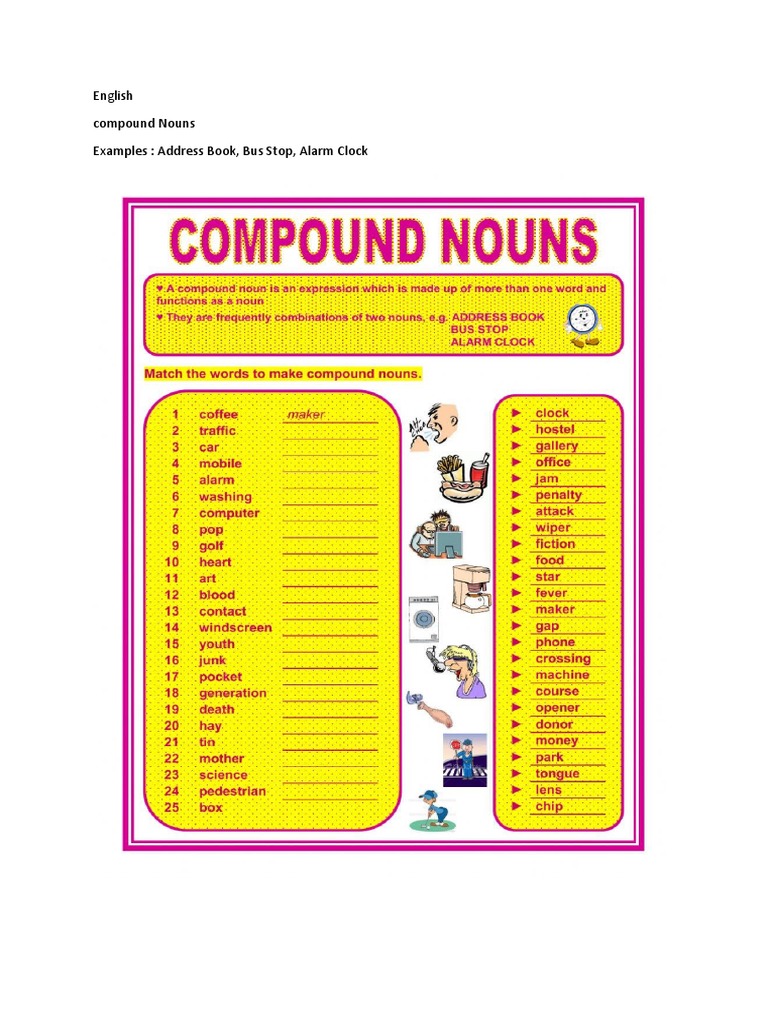 English Compound Nouns Domino Examples | PDF
