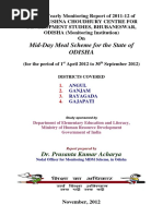 Mid Day Meal Scheme: School Monthly Data Capture Format (MDCF) | PDF ...