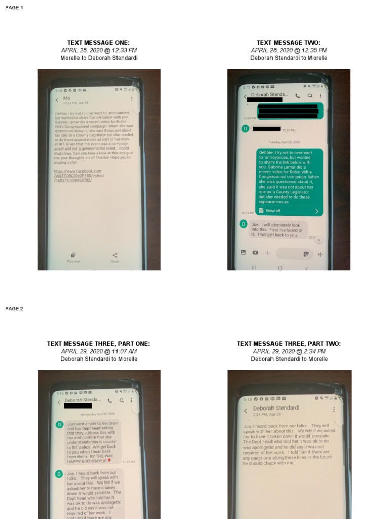 Text Messages With Joe Morelle | PDF