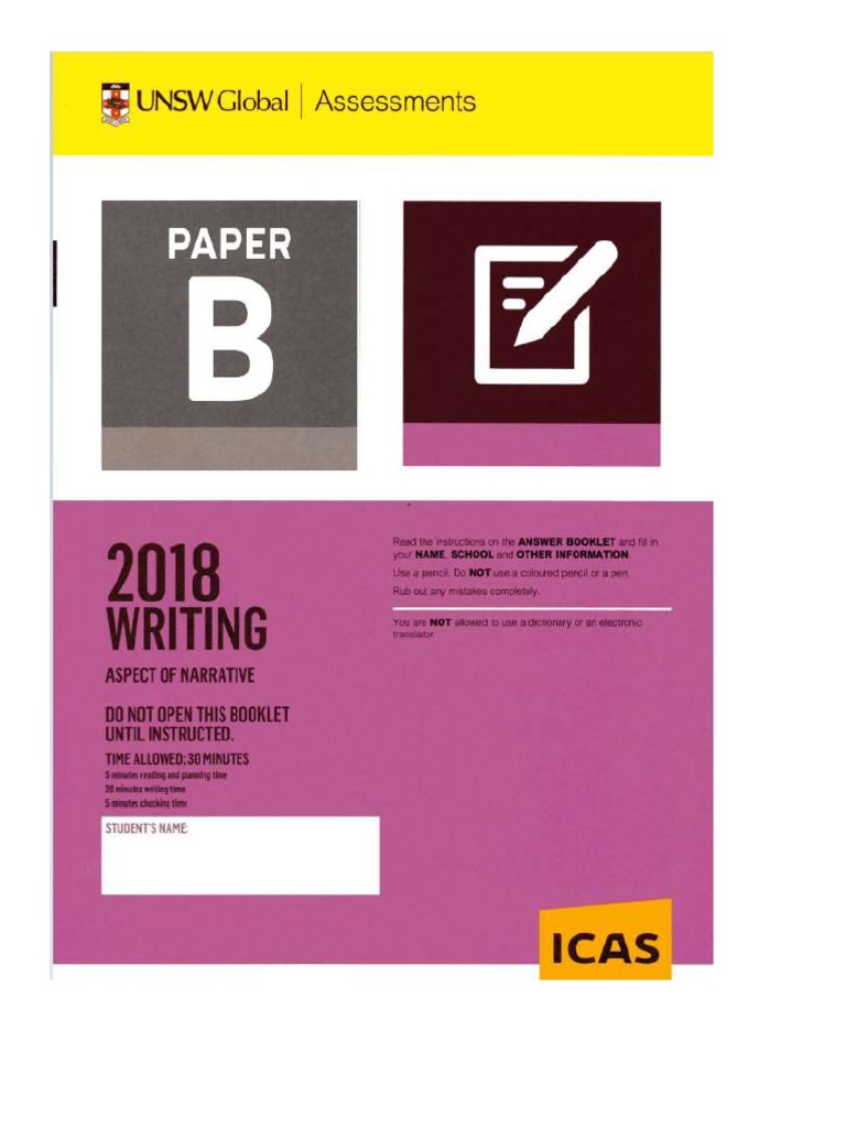 ICAS Paper B Writing 2018 | PDF