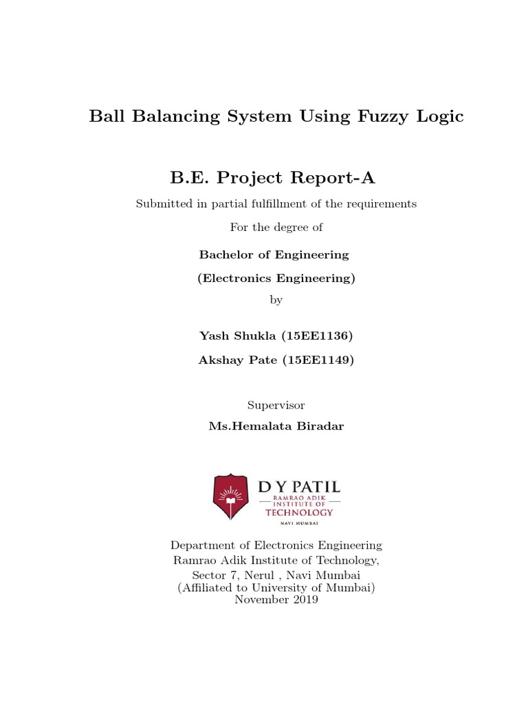 Ball Balancing System Using Fuzzy Logic | PDF | Hardware Description ...