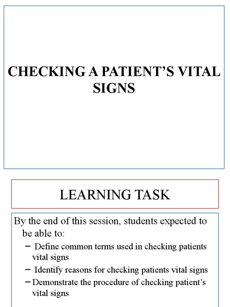 Checking A Patient'S Vital Signs | PDF | Pulse | Breathing