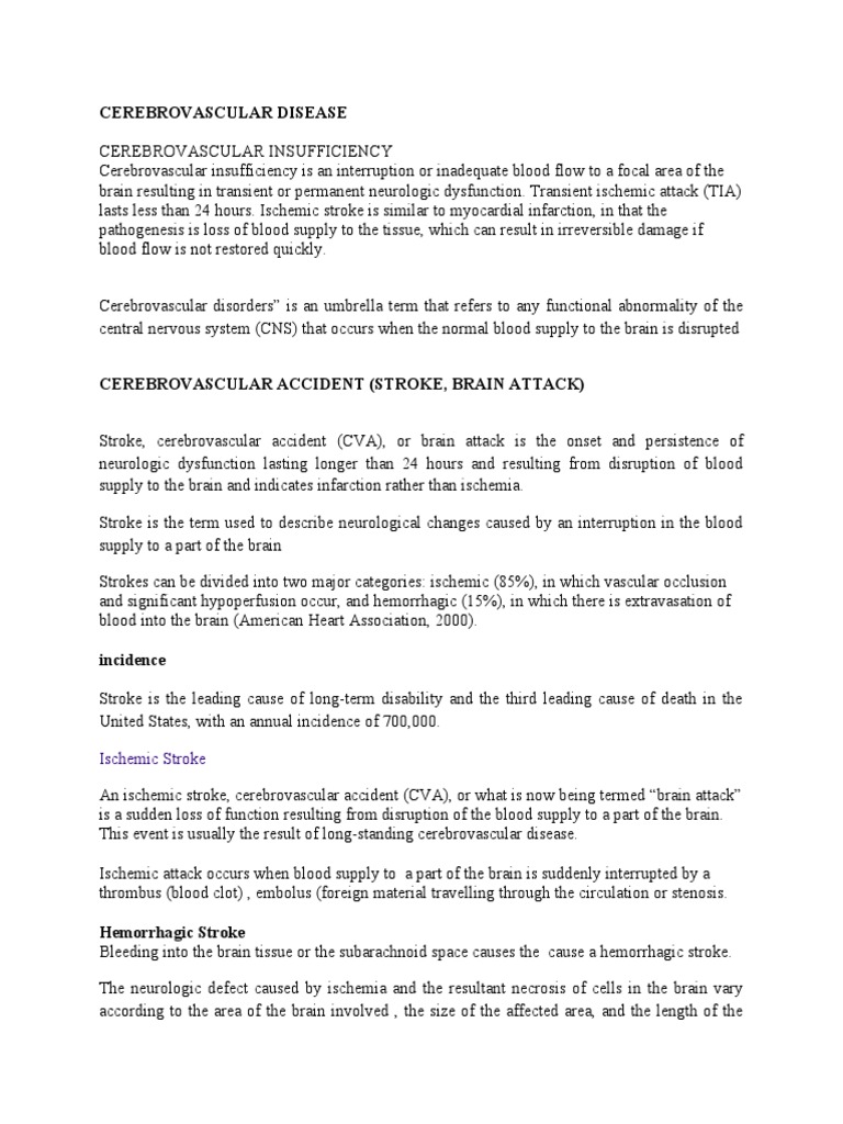 Cerebrovascular Disease | PDF | Stroke | Embolism