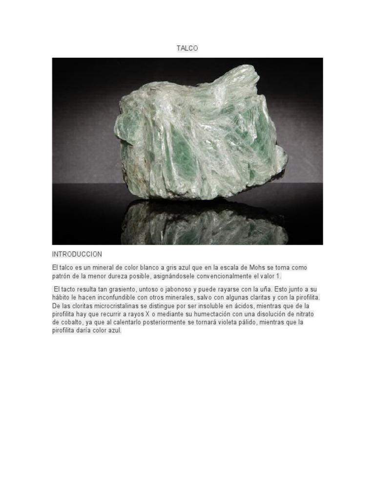 TALCO | PDF | Minerales | Materiales