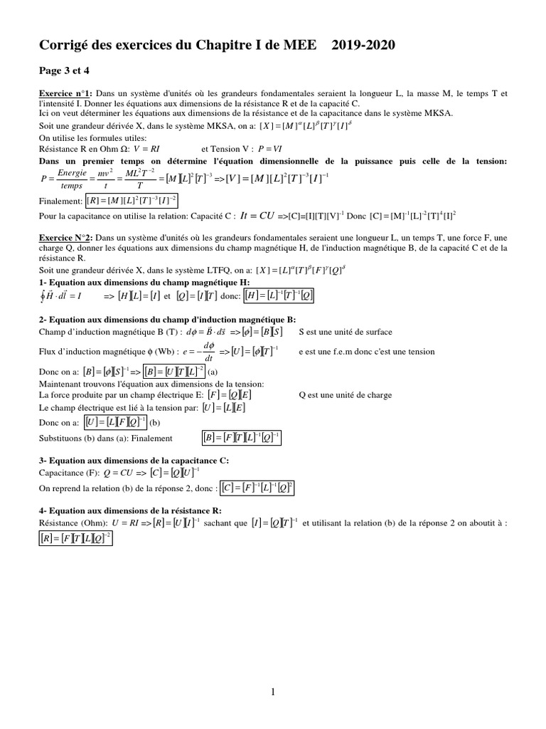 Chap1 Corrig Exo PDF | PDF | Chiffre significatif | Grandeur physique