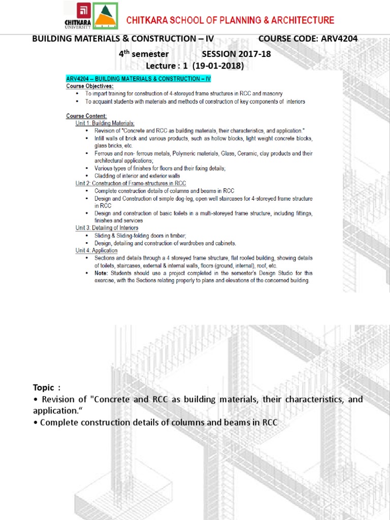 LECTURE 1 RCC Column N Beam Construction | PDF