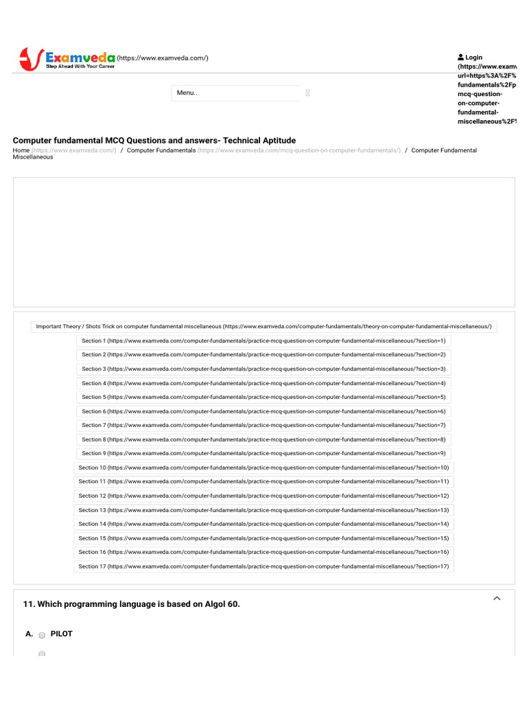 Computer Fundamental MCQ Questions and Answers-Technical Aptitude | PDF | Printer (Computing ...