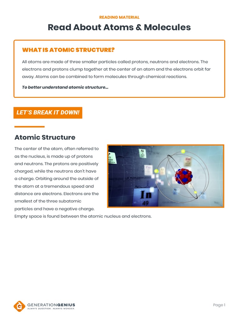 Understanding Atoms and Molecules | PDF | Atoms | Proton