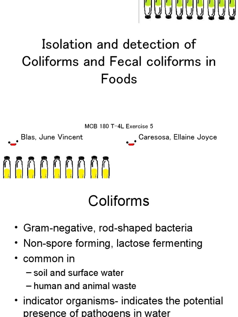 Isolation and Detection of Coliforms and Fecal Coliforms in Foods | PDF | Escherichia Coli ...