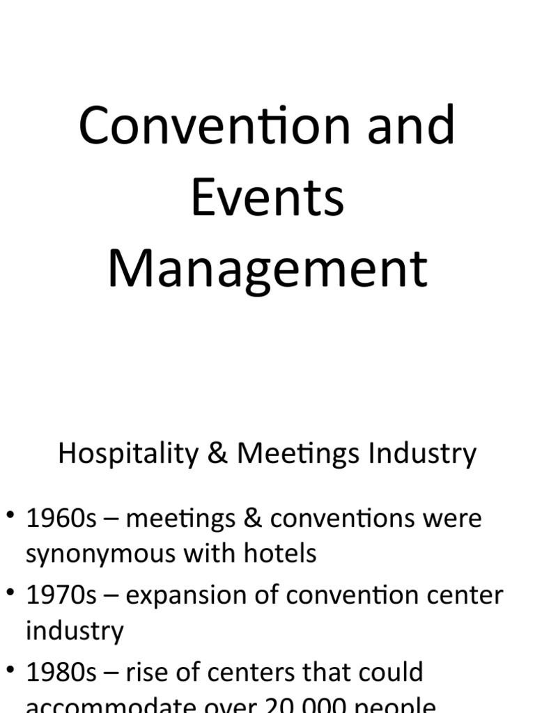 Convention and Events Management Overview | PDF | Business | Art