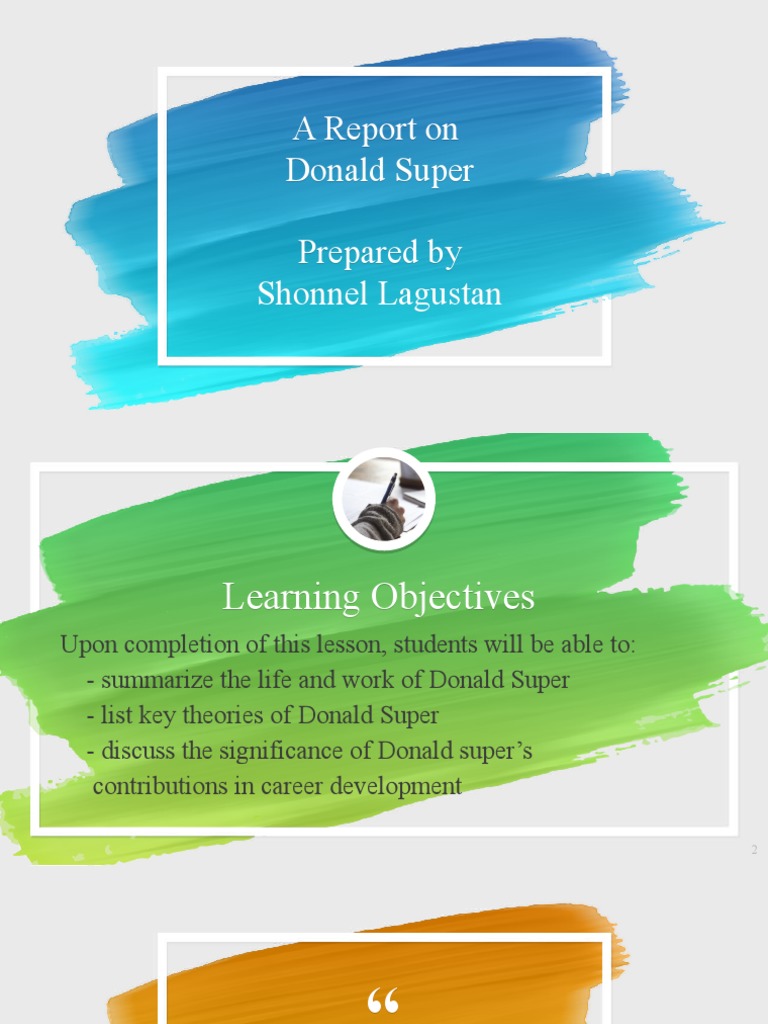 A Report On Donald Super Prepared by Shonnel Lagustan | PDF | Self ...