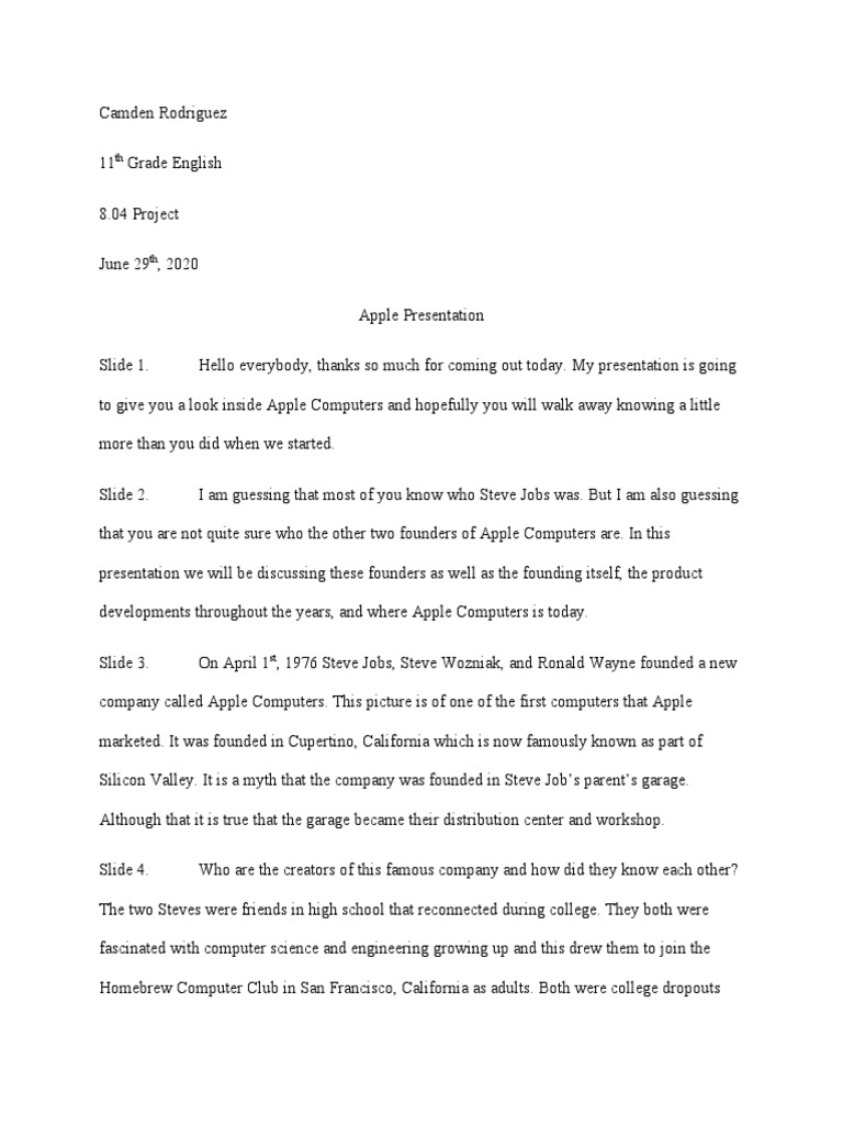 Apple Presentation | PDF | Steve Jobs | Apple Inc.