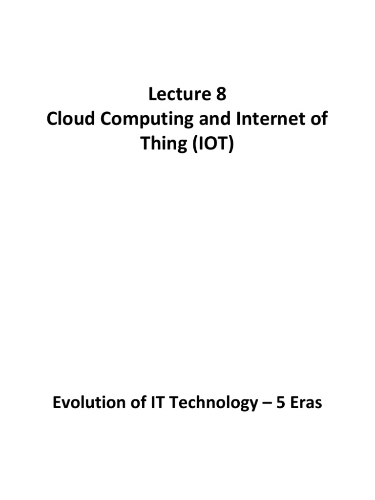 IOT Lec 8 | PDF | Cloud Computing | Internet Of Things