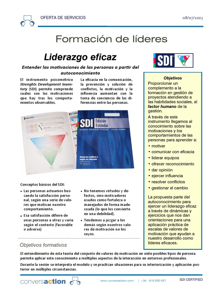 SDI Liderazgo | PDF | Liderazgo | Conceptos psicologicos