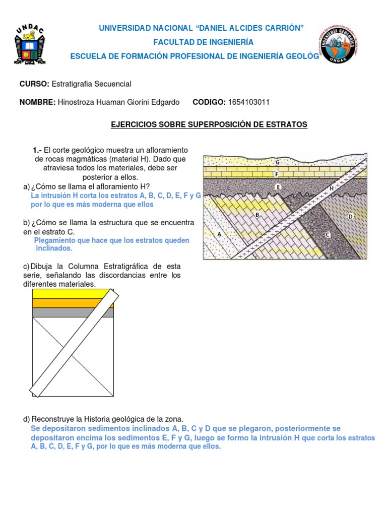 Análisis de estratigrafía secuencial y estructuras geológicas en ...