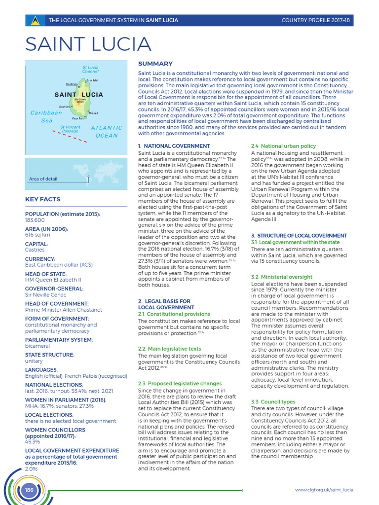 Saint Lucia: The Local Government System in Saint Lucia Country Profile ...