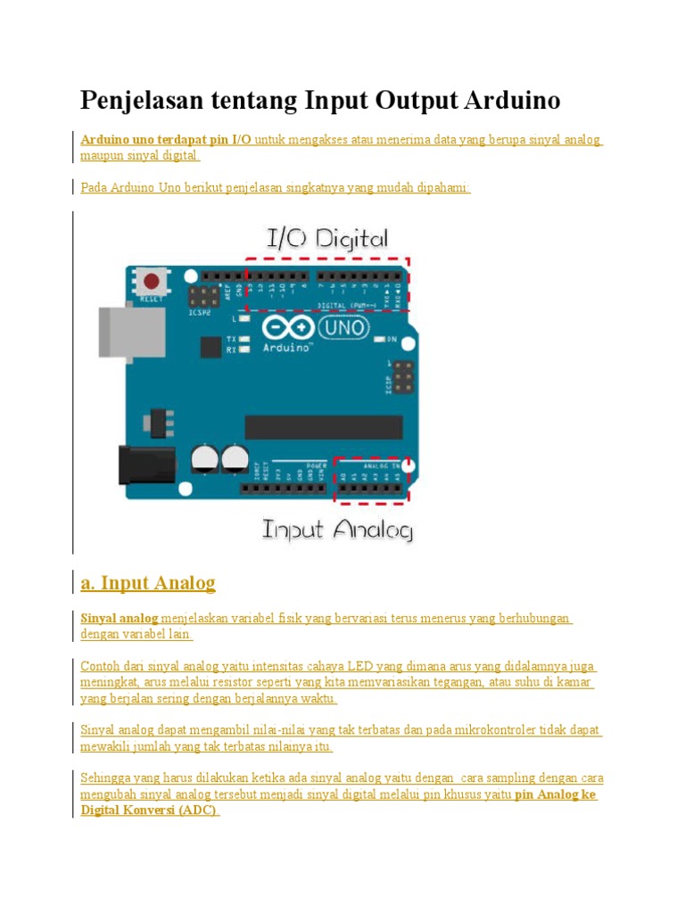 Penjelasan Tentang Input Output Arduino | PDF | Komputer