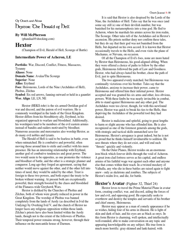 Hextor OerthJournal | PDF | Sacrifice | Priest