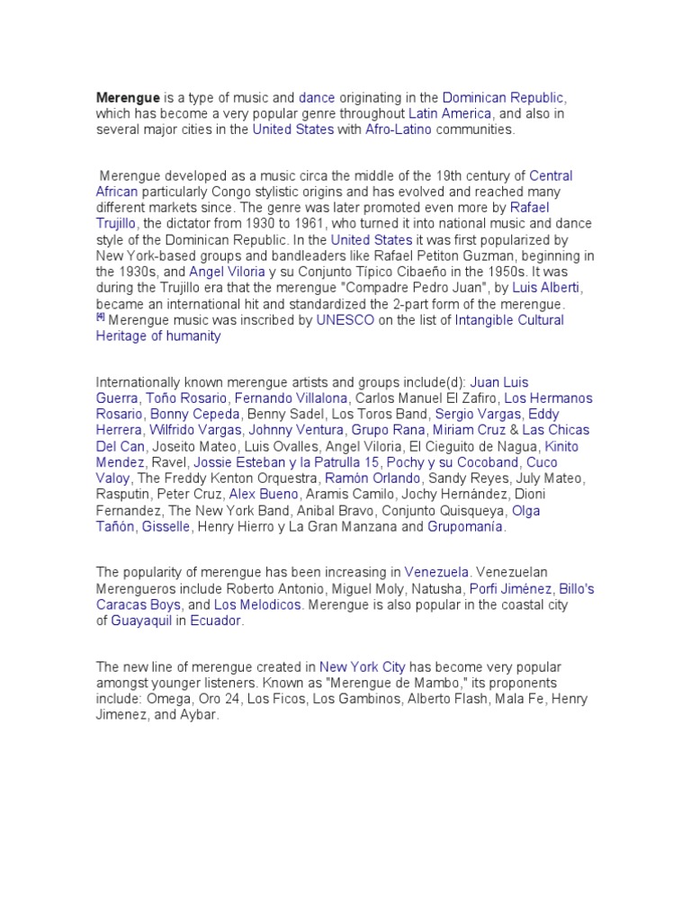 Merengue's Global Rhythm | PDF
