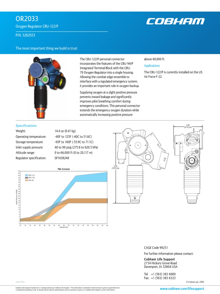 CRU-120-P Oxygen Regulator | PDF | Gases | Nature