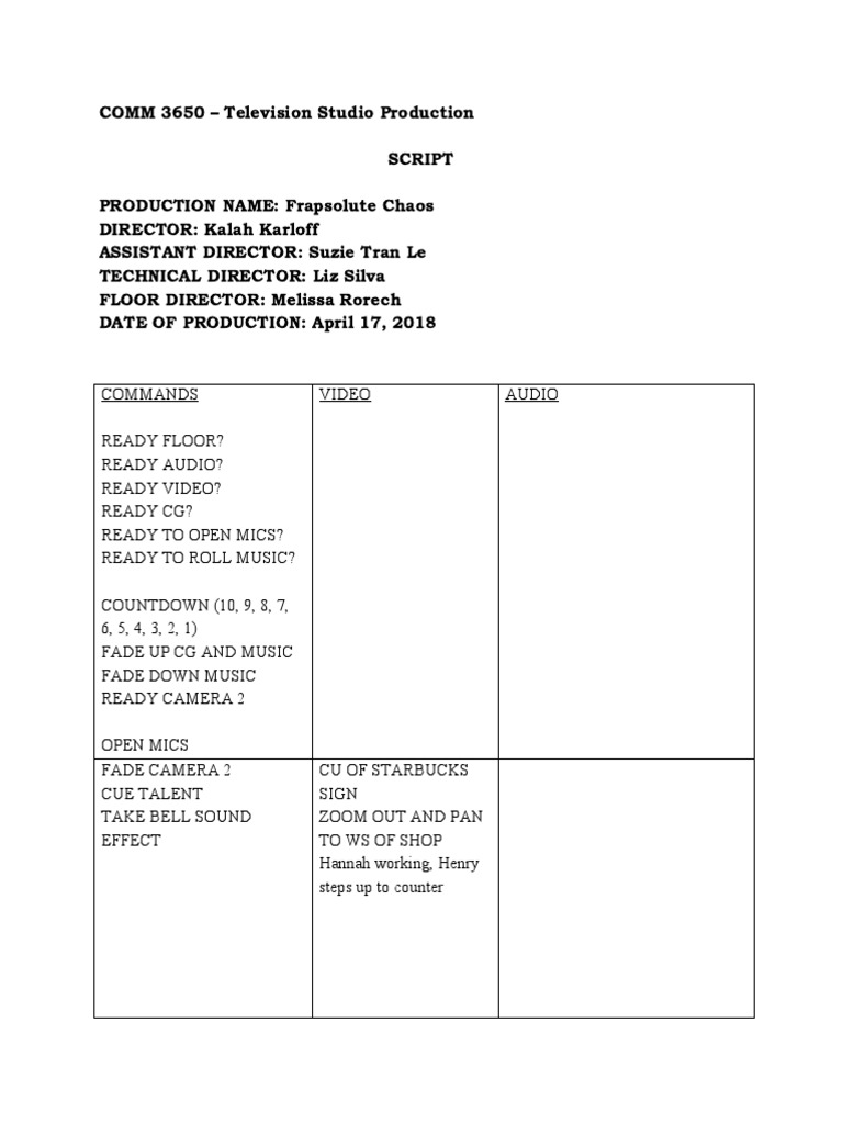 TV Studio SNL Skit Script | PDF | Drink | Non Alcoholic Drinks