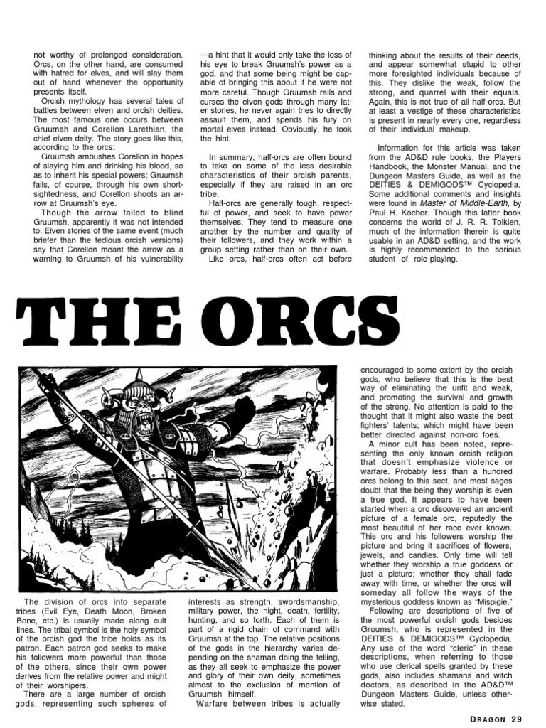 Orc Deities PDF | PDF | Elf (Dungeons & Dragons) | Gary Gygax Games