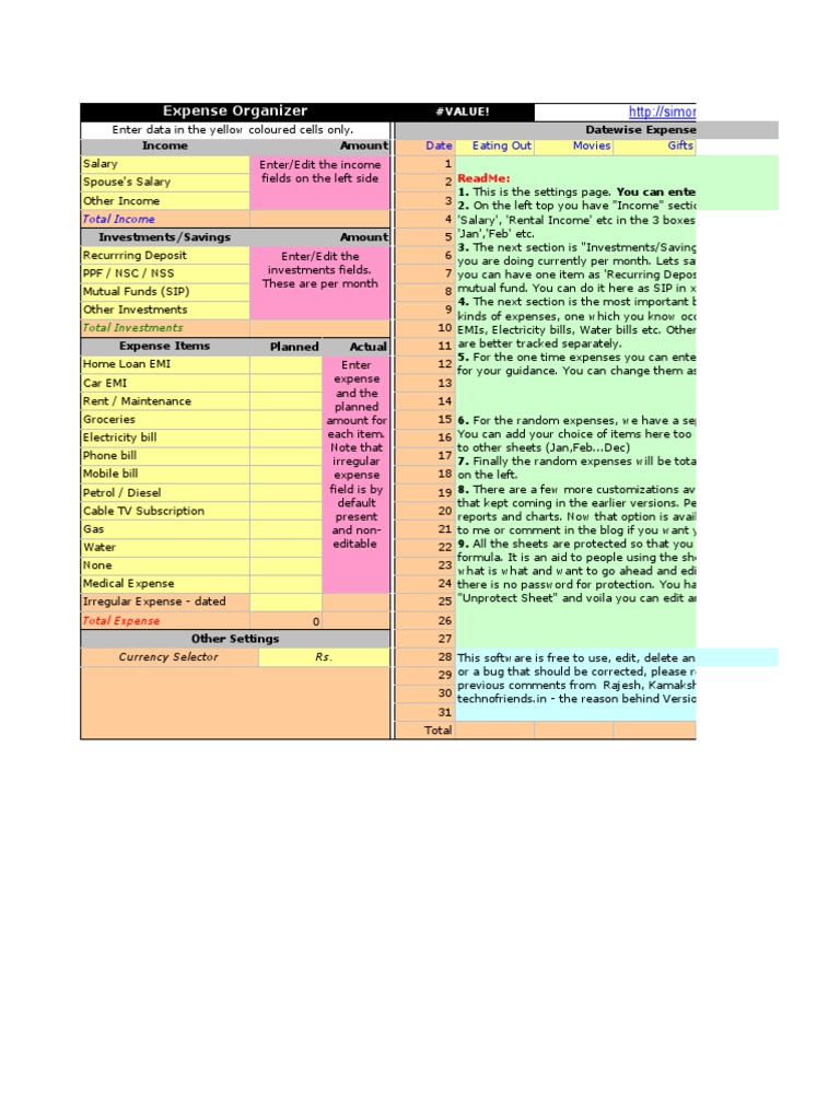 Expense Tracker for Irregular Spending | PDF | Expense | Economies