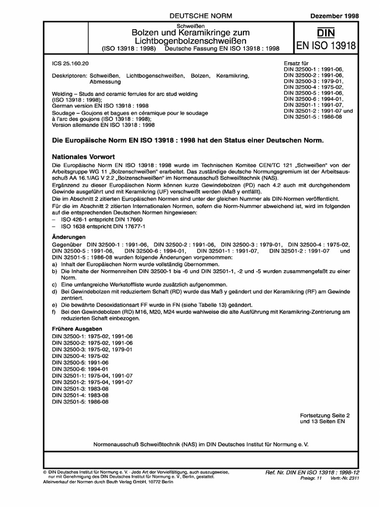 Din en Iso 13918 - D | PDF